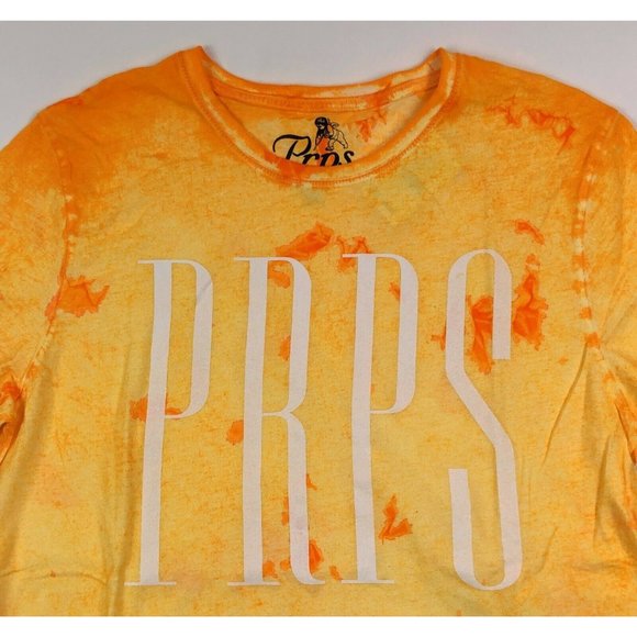 PRPS | Shirts | Prps Mens Xl Yellow Slim Fit Acid Wash Tie Dye Crew ...